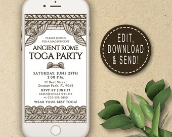 Roman Toga Party Invitation - Etsy