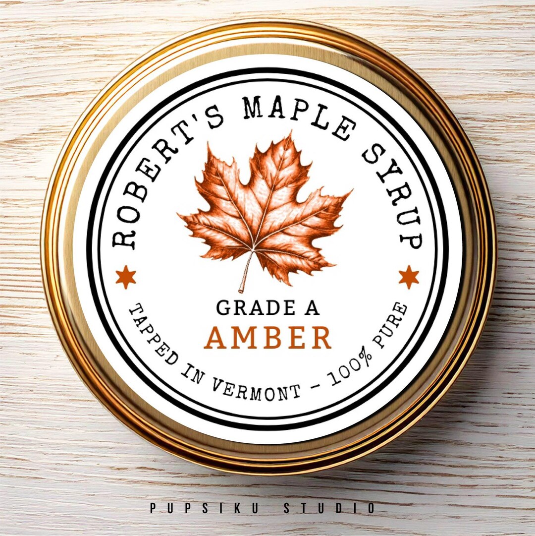 Maple Syrup Canning Label: Editable Jar Sticker Template (digital ...