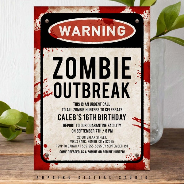 Zombie Invite - Etsy