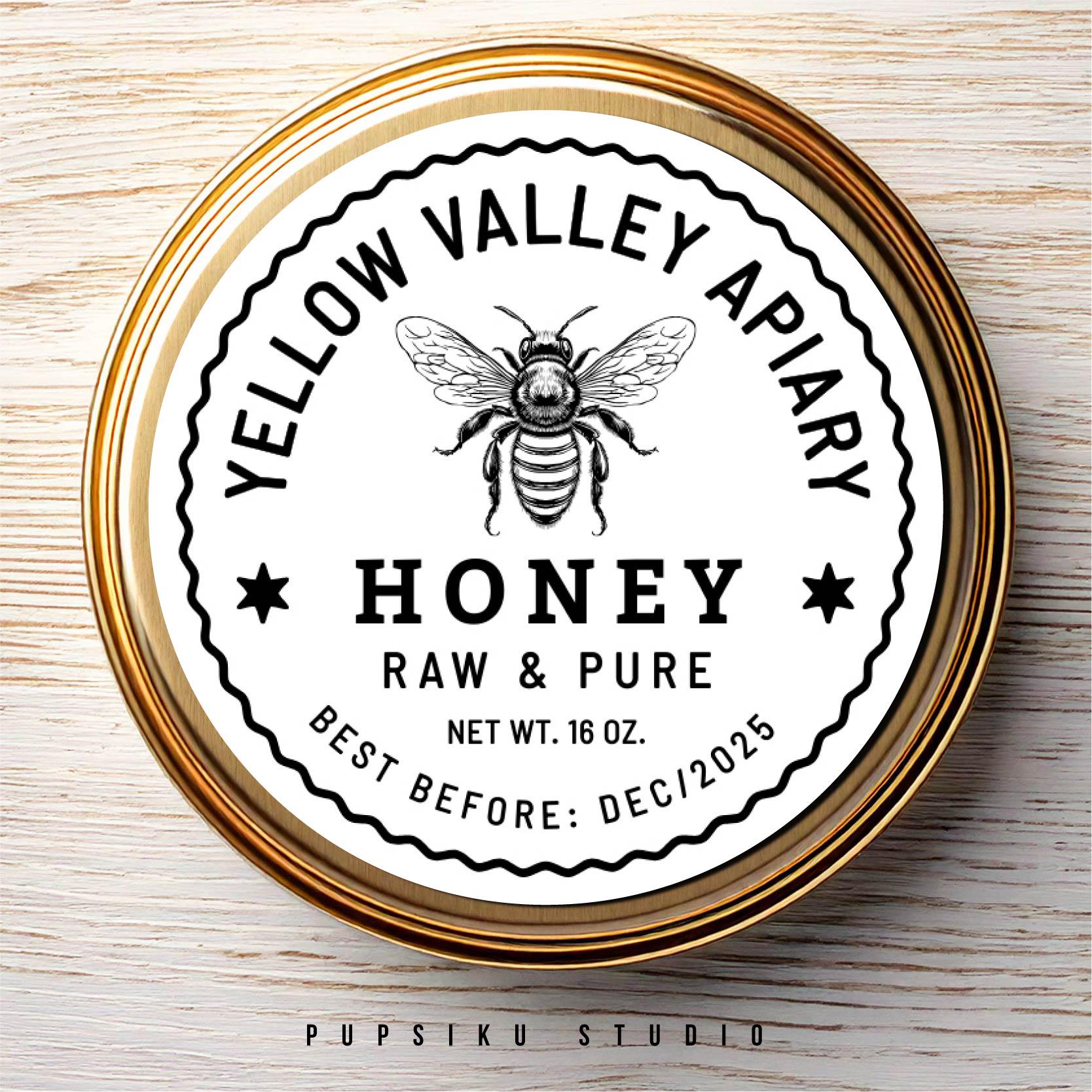 Editable Honey Label for Jars, Custom Colors 2x2 Square or Round Jar ...