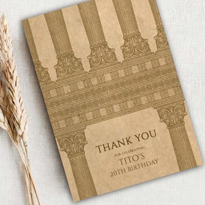 Roman Temple Thank You Card: Ancient History Party Favor (digital ...
