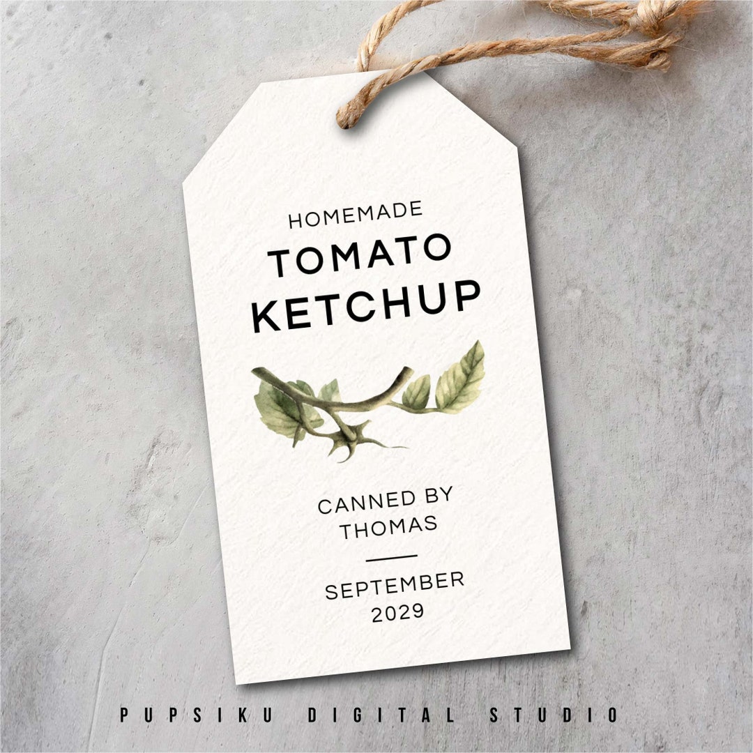 Editable Tomato Recipe Gift Tag, Custom Text, 2x3.5 Canning Label for ...