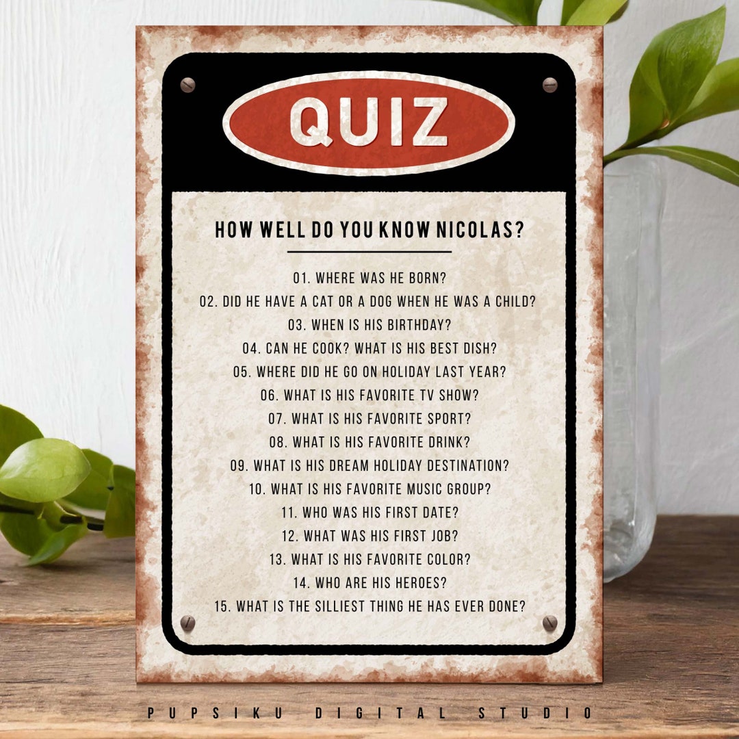 Party Quiz With Rusty Sign, Rodeo Birthday Party Game, 5x7 Editable ...