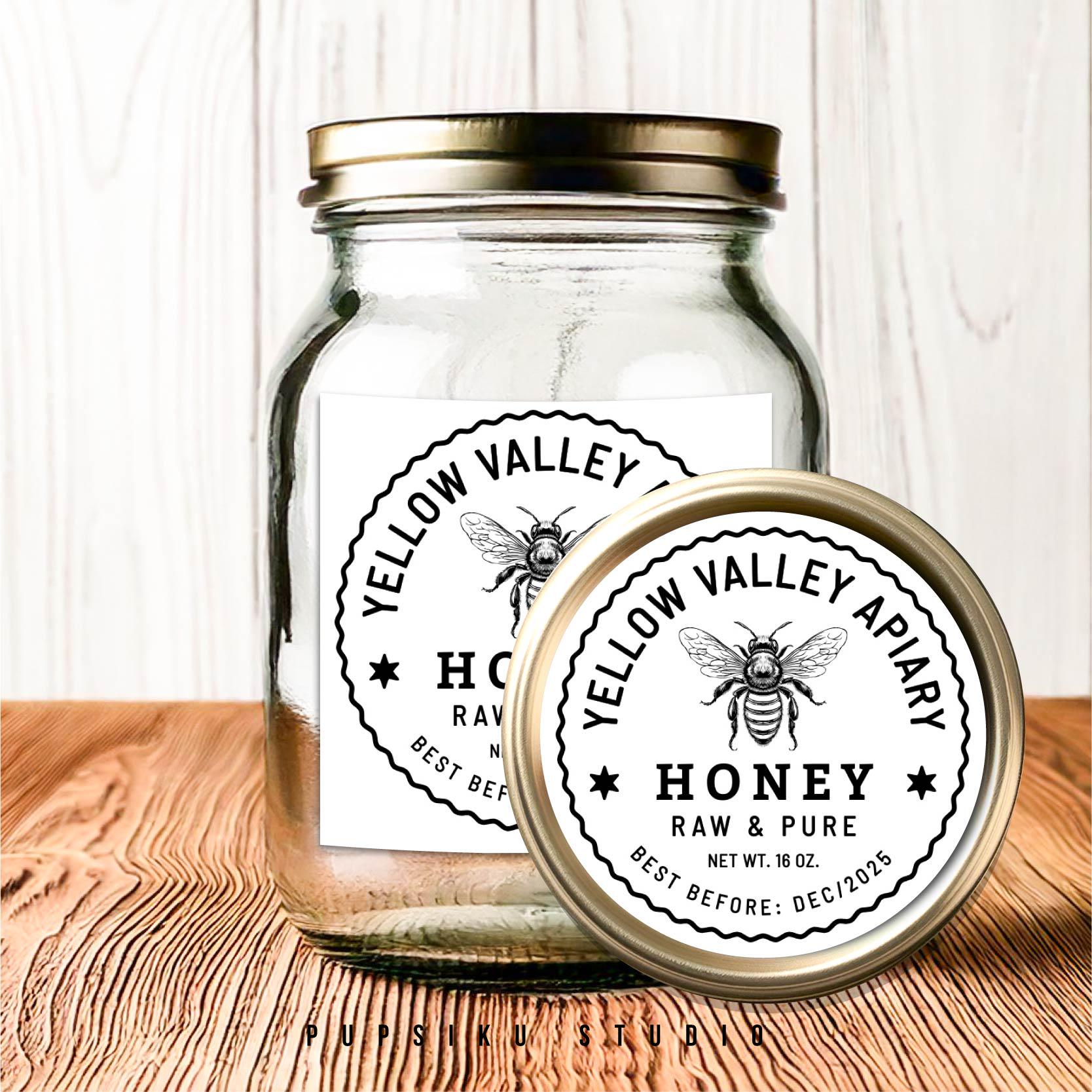 Editable Honey Label for Jars, Custom Colors 2x2 Square or Round Jar ...