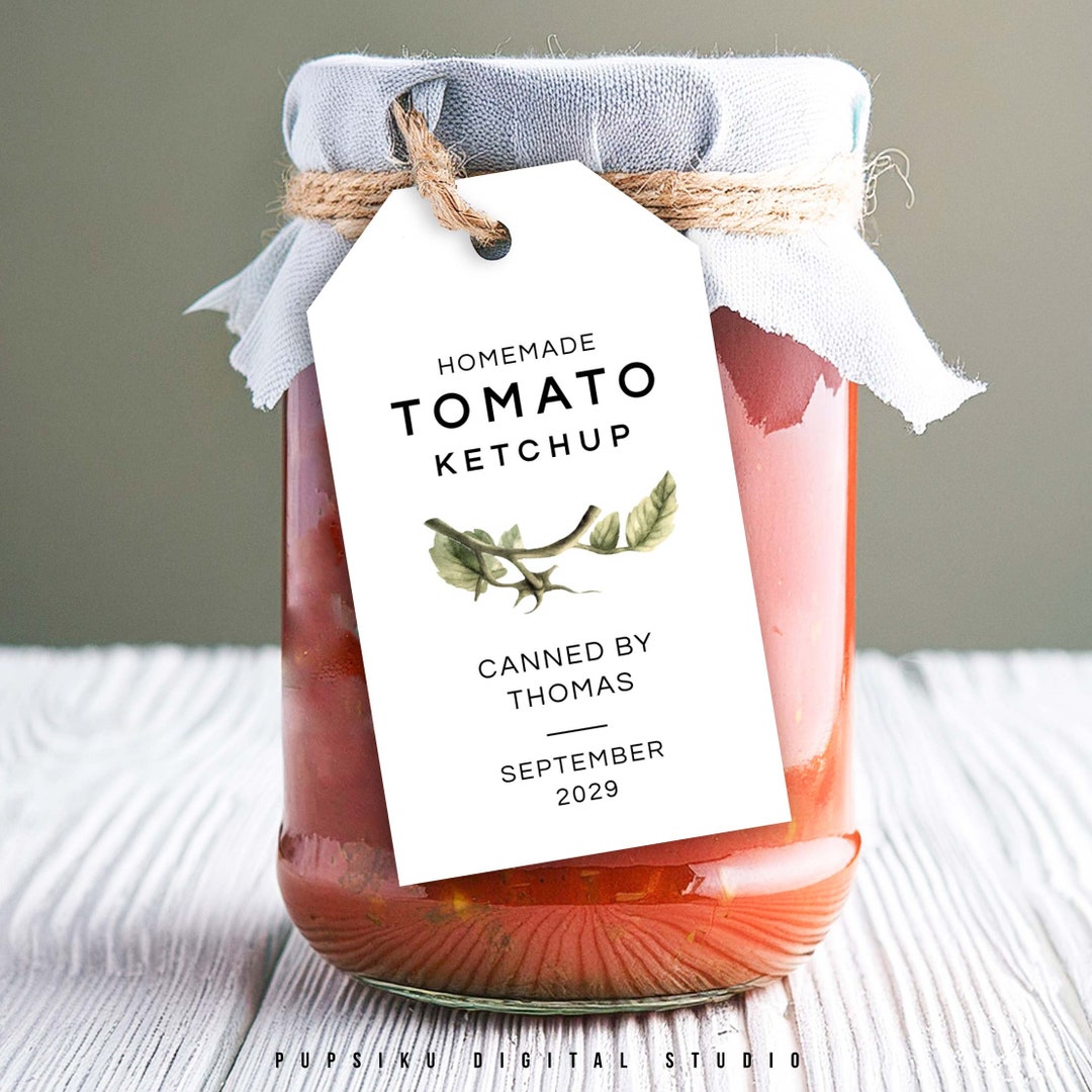Printable Tomato Recipe Gift Tag, Custom Text, 2x3.5 Canning Label for ...