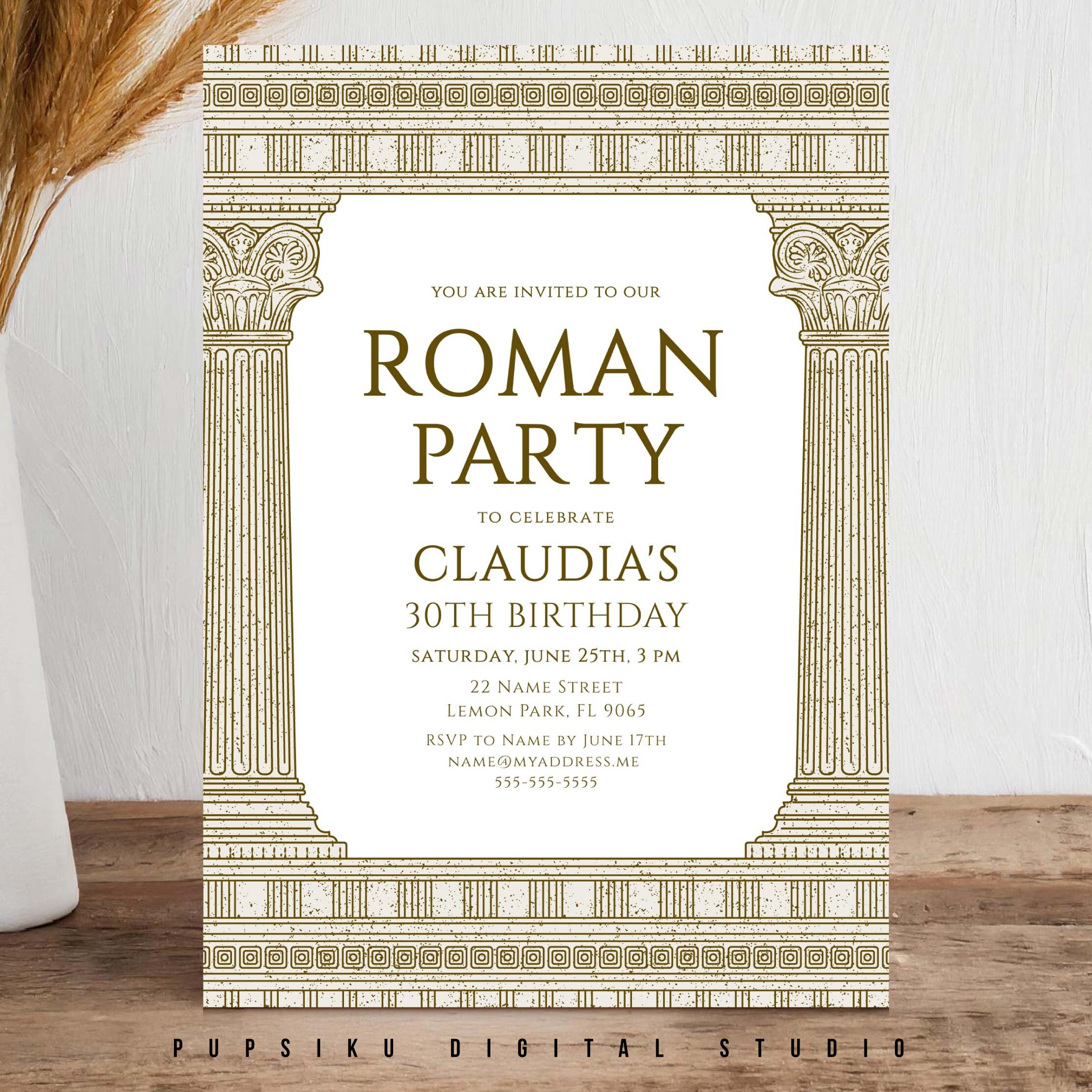 Roman Toga Party Invitation: Ancient Greece Birthday (editable Corjl ...