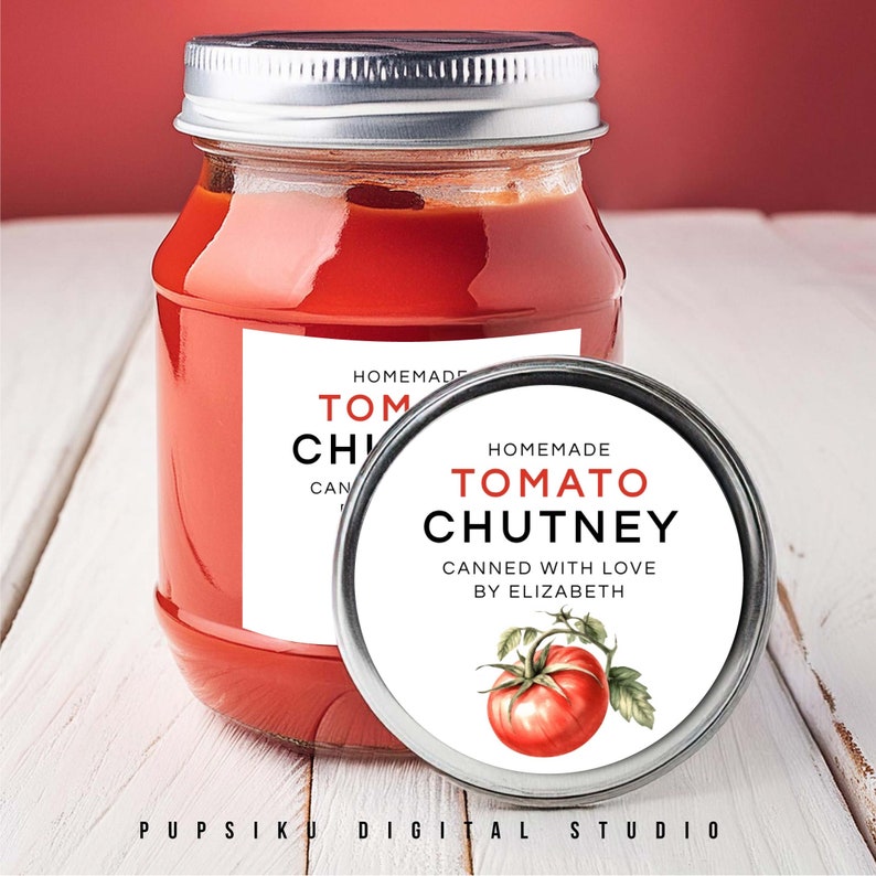 Editable Canning Label With Red Tomato, 2x2 Square or Round Sticker ...