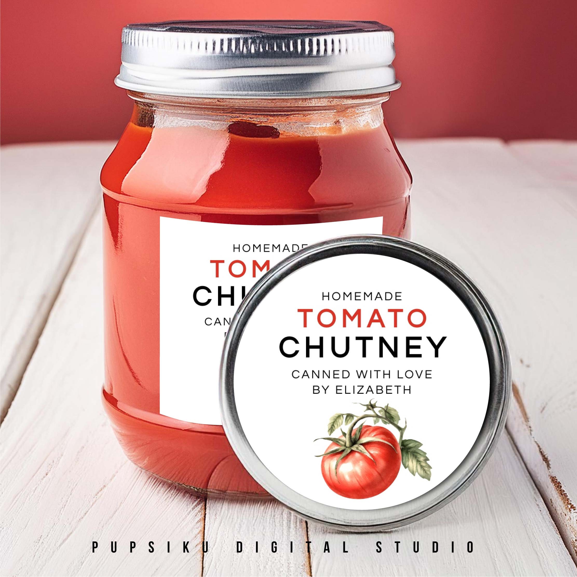 Editable Canning Label With Red Tomato, 2x2 Square or Round Sticker ...