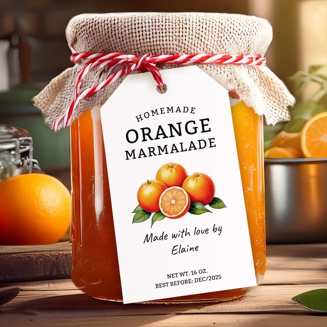 Orange Marmalade Editable Label: Canning Pantry Tag (digital Download ...