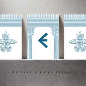 CUSTOM COLORS Greek Temple Flag Banner, Ancient History Theme, 5x7 ...