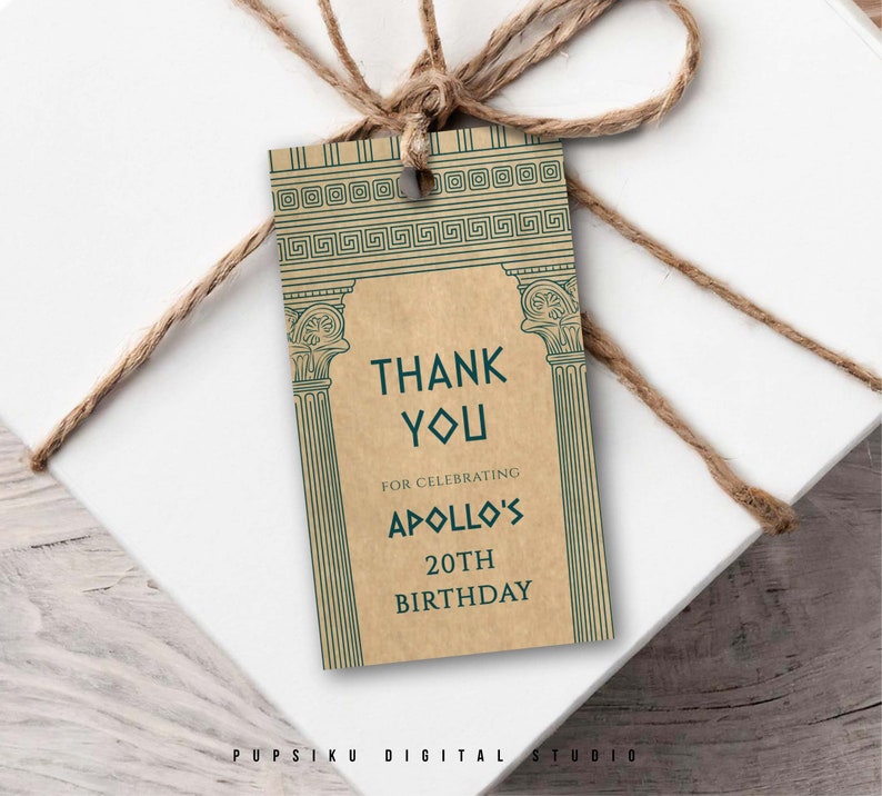 Greek Party Favor Tag: Editable Custom Colours Template (digital ...