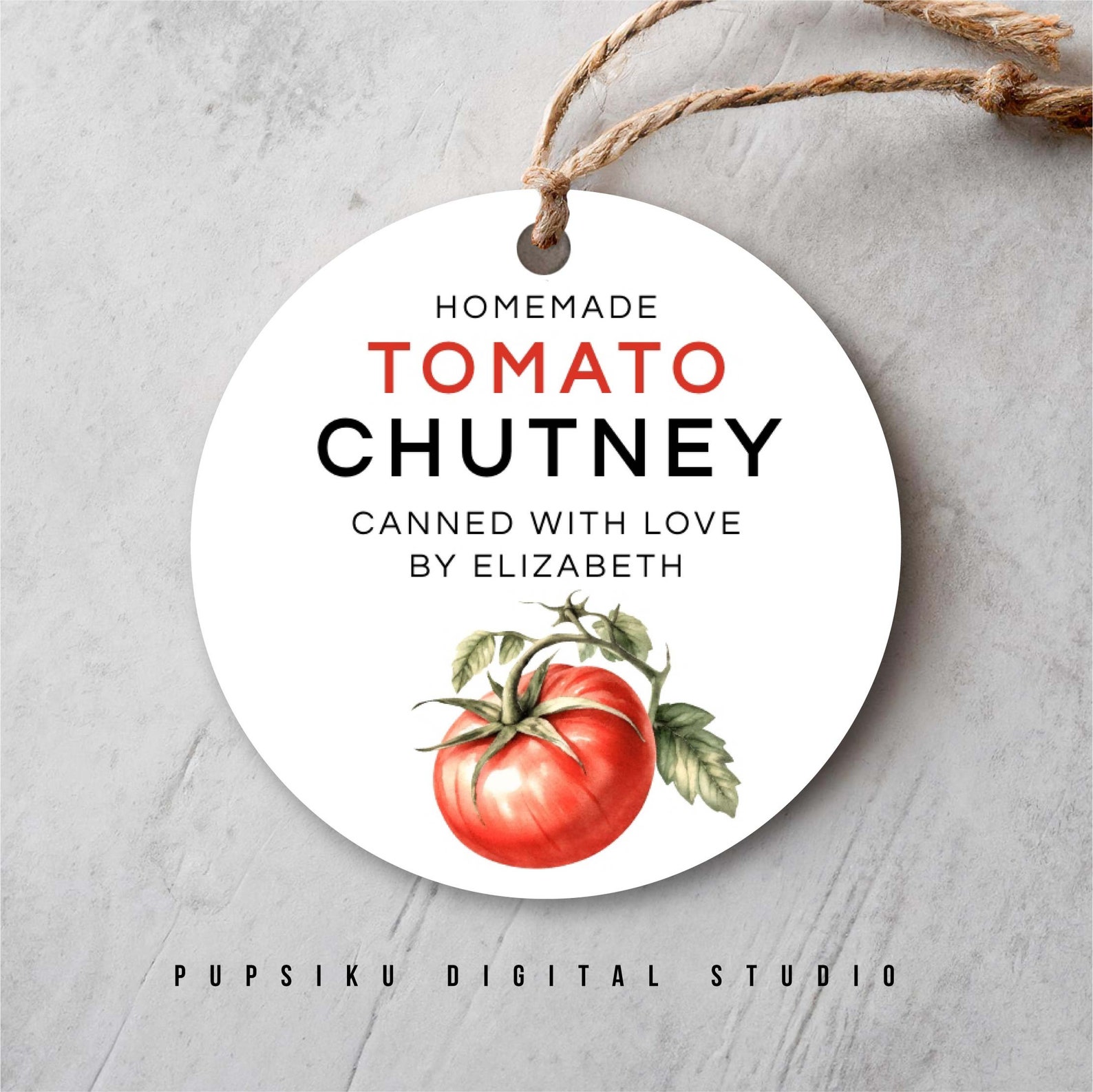 Editable Canning Label With Red Tomato, 2x2 Square or Round Sticker ...