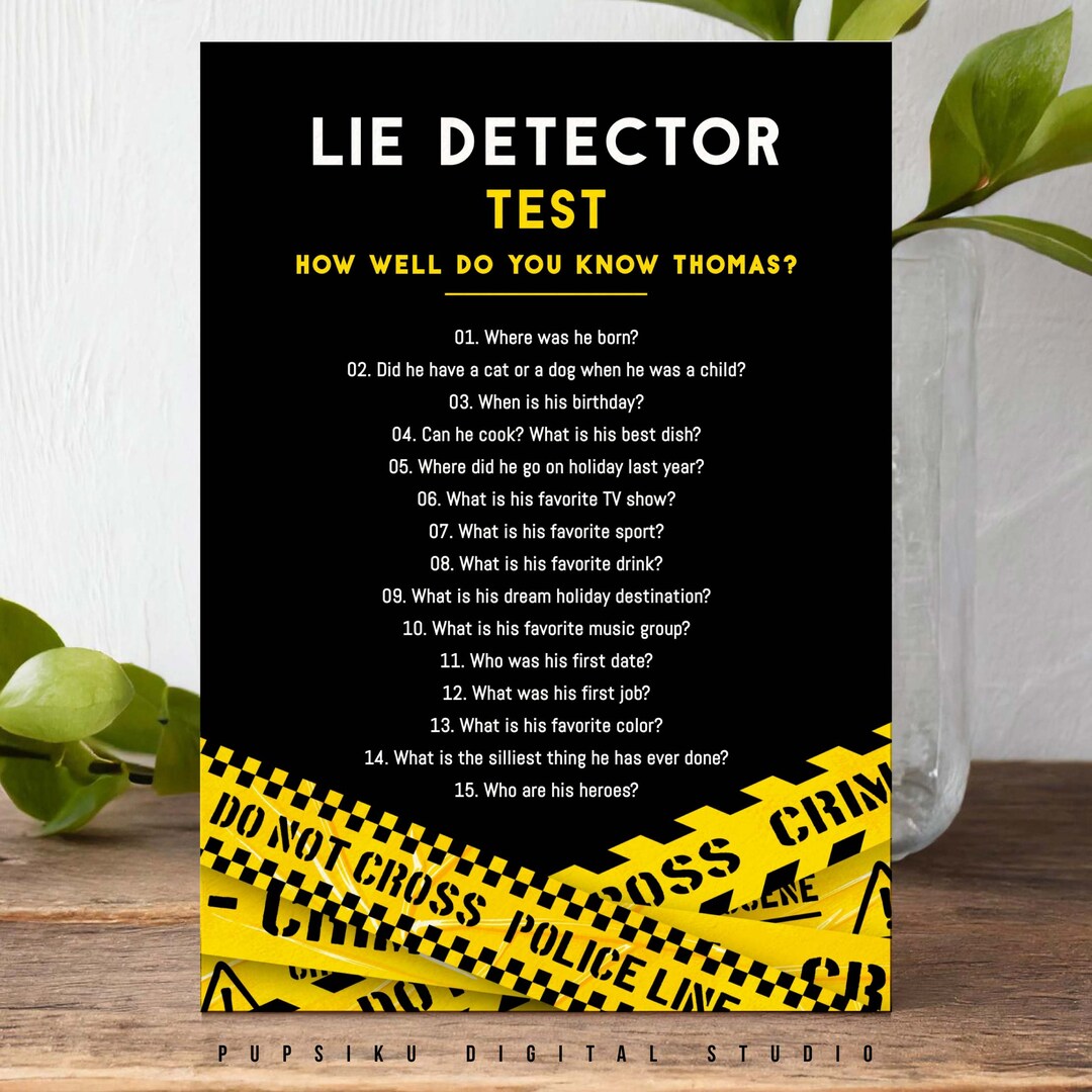Lie Detector Game for Police Birthday Party, Detective Crime Scene ...
