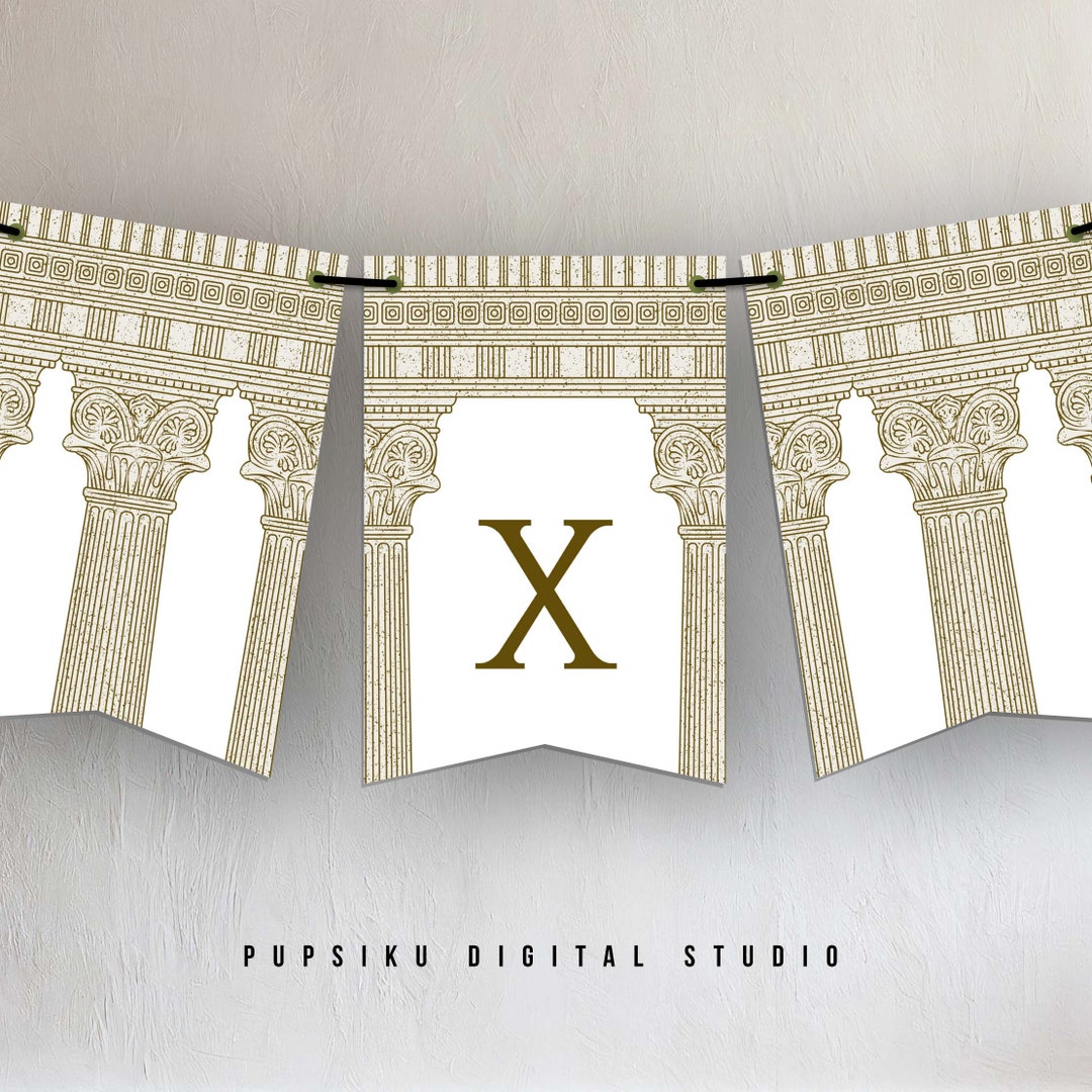 Roman Toga Party Banner: 5x7 Editable Printable (digital Download) - Etsy