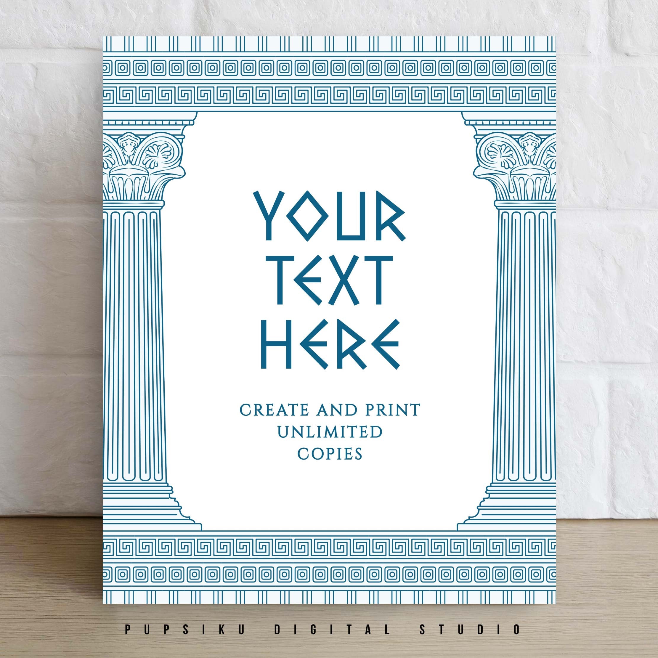 CUSTOM COLORS Greek Party Custom Table Sign, Unlimited Copies, Editable ...