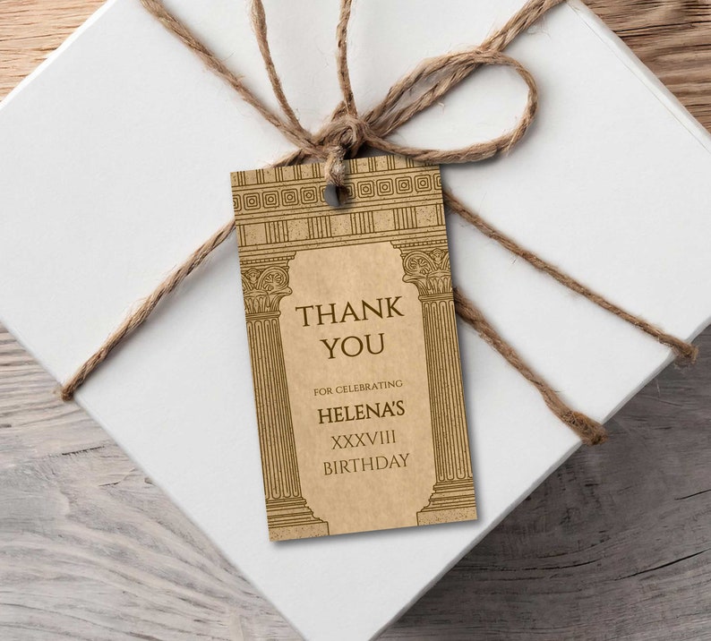 Roman Party Favor Tag: Ancient History Thank You Label (digital ...