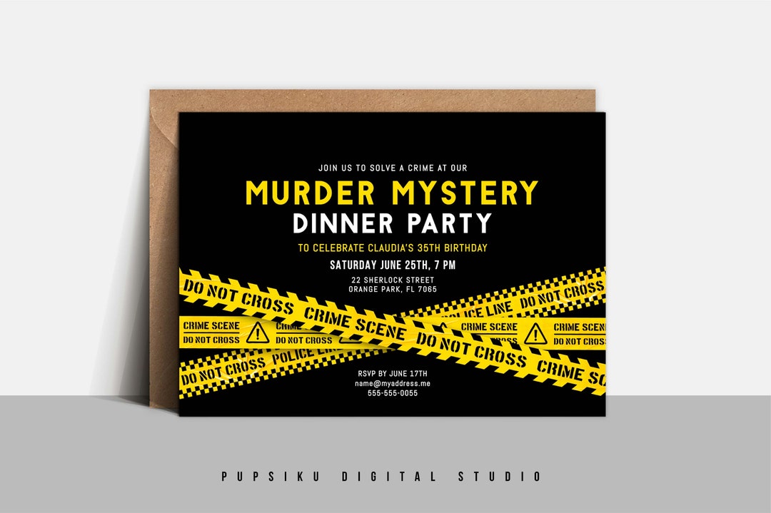 Murder Mystery Birthday Party Invitation Detective or Police - Etsy