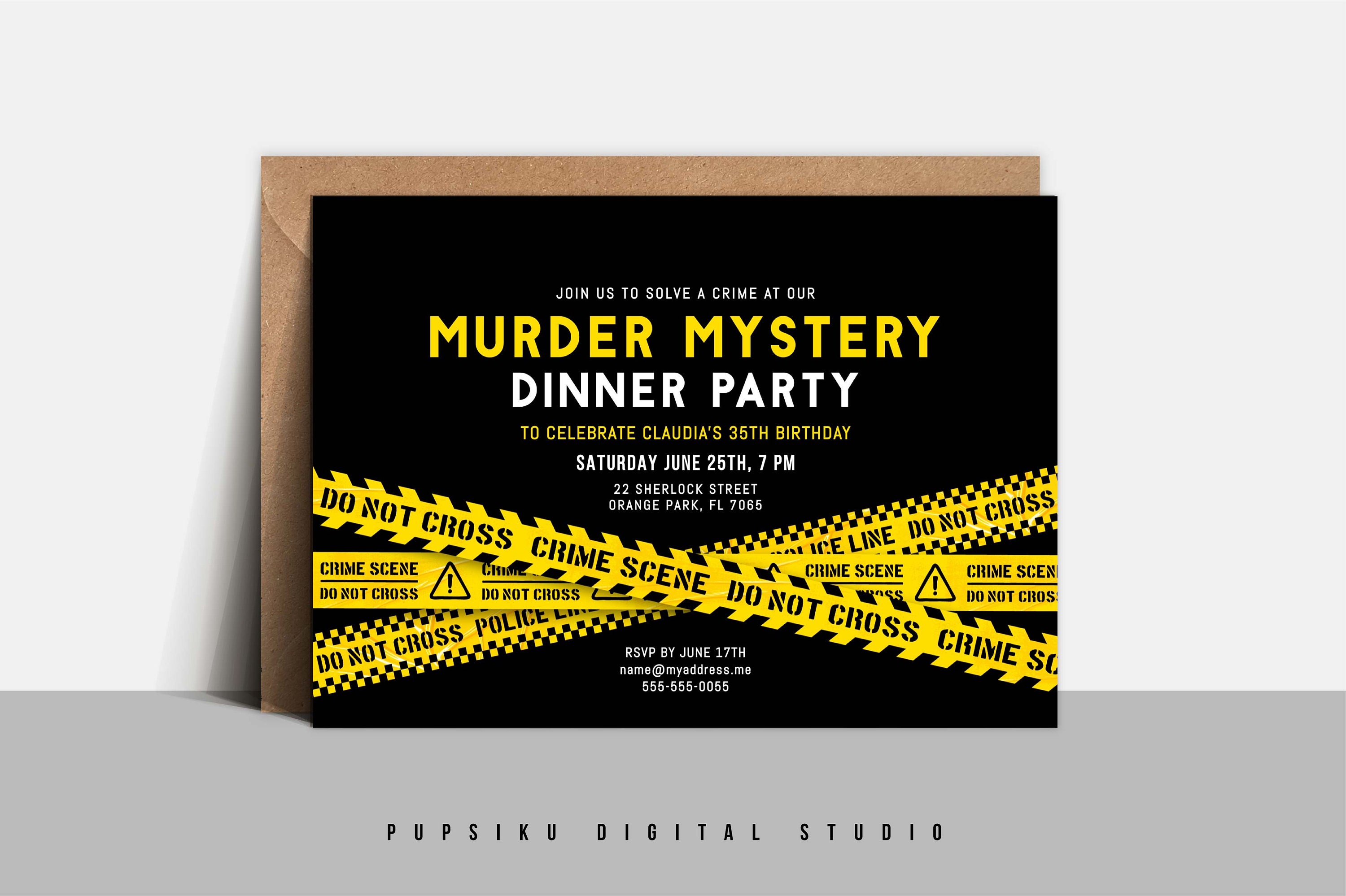 Murder Mystery Birthday Party Invitation Detective or Police - Etsy