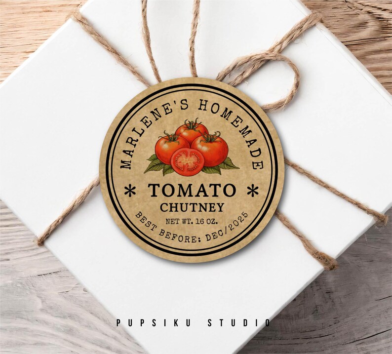 Editable Tomato Chutney Canning Label, Printable 2x2 Square or Round ...