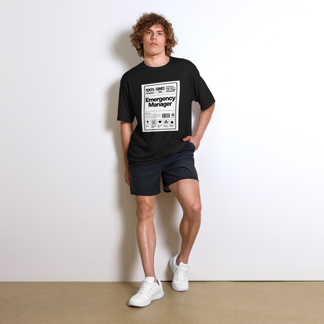 Emergency Manager Shirt. EM Label Poster Shirt Funny Unisex Performance ...