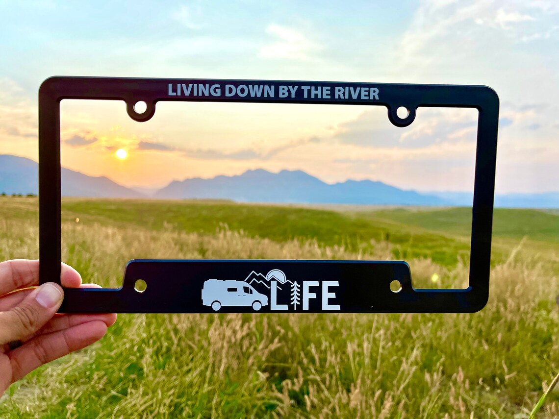 License Plate Frame Living Down by the River - Etsy