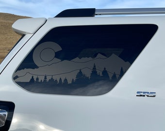 Modern Mountain Rear Window Decals both Sides | Etsy