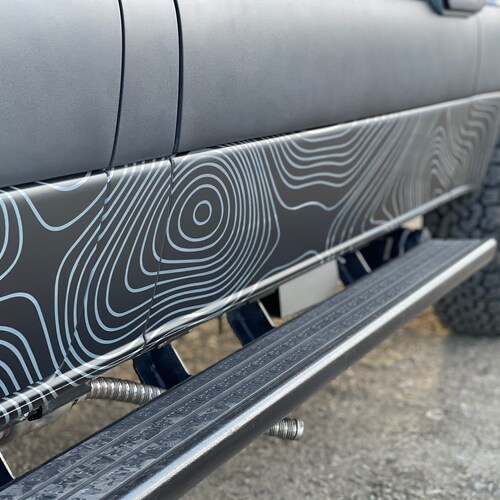 Topo Map Design 2 Van Flares pop Outs of Van - Etsy