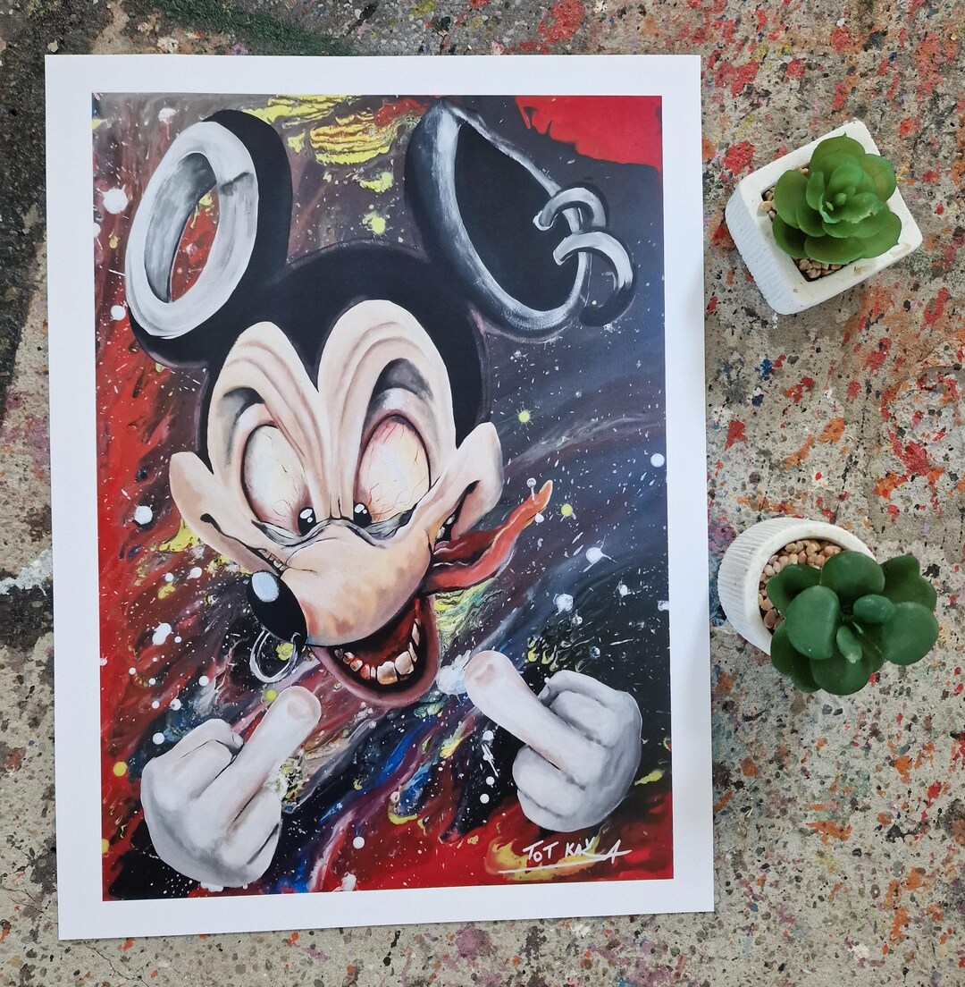 Mickey Maus Print 30x40cm Disney Crazy Art - Etsy