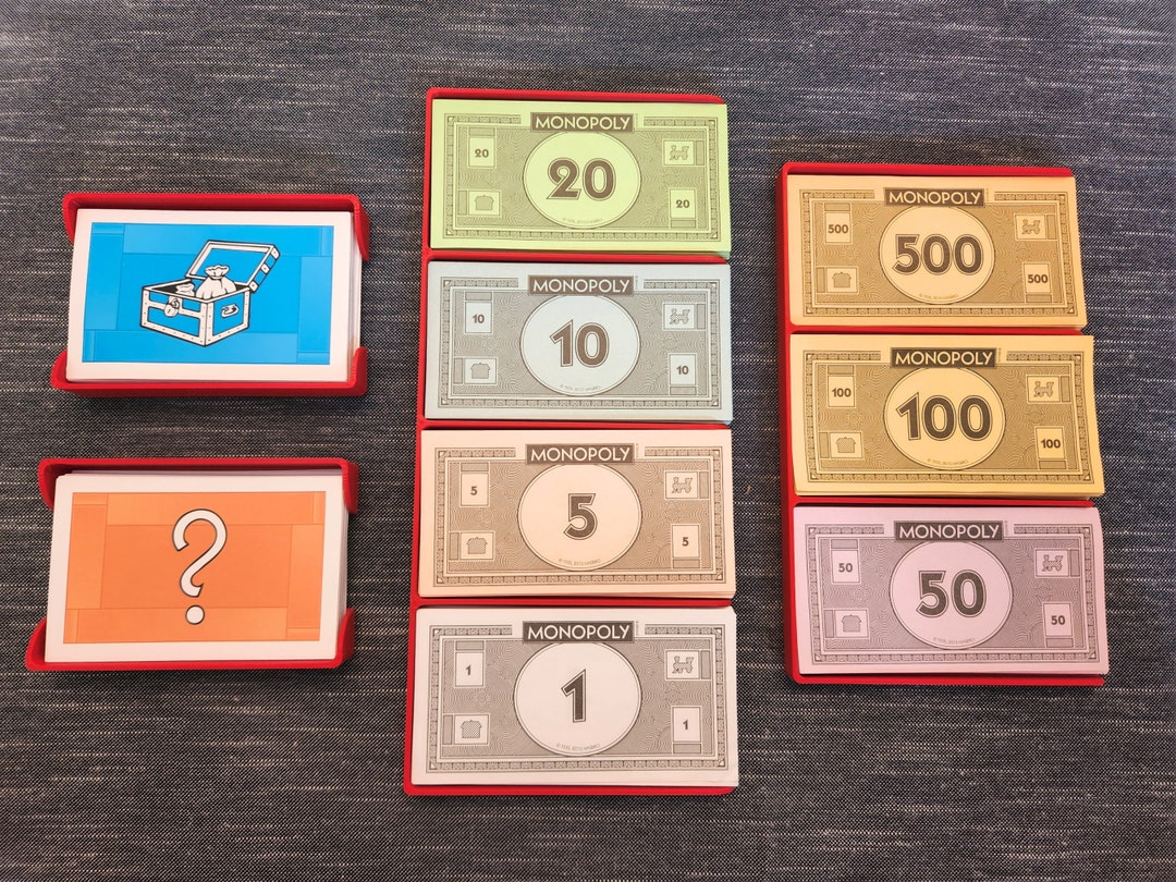 Monopoly Tray Set, Monopoly Money Organizer Chance and Community Chest ...