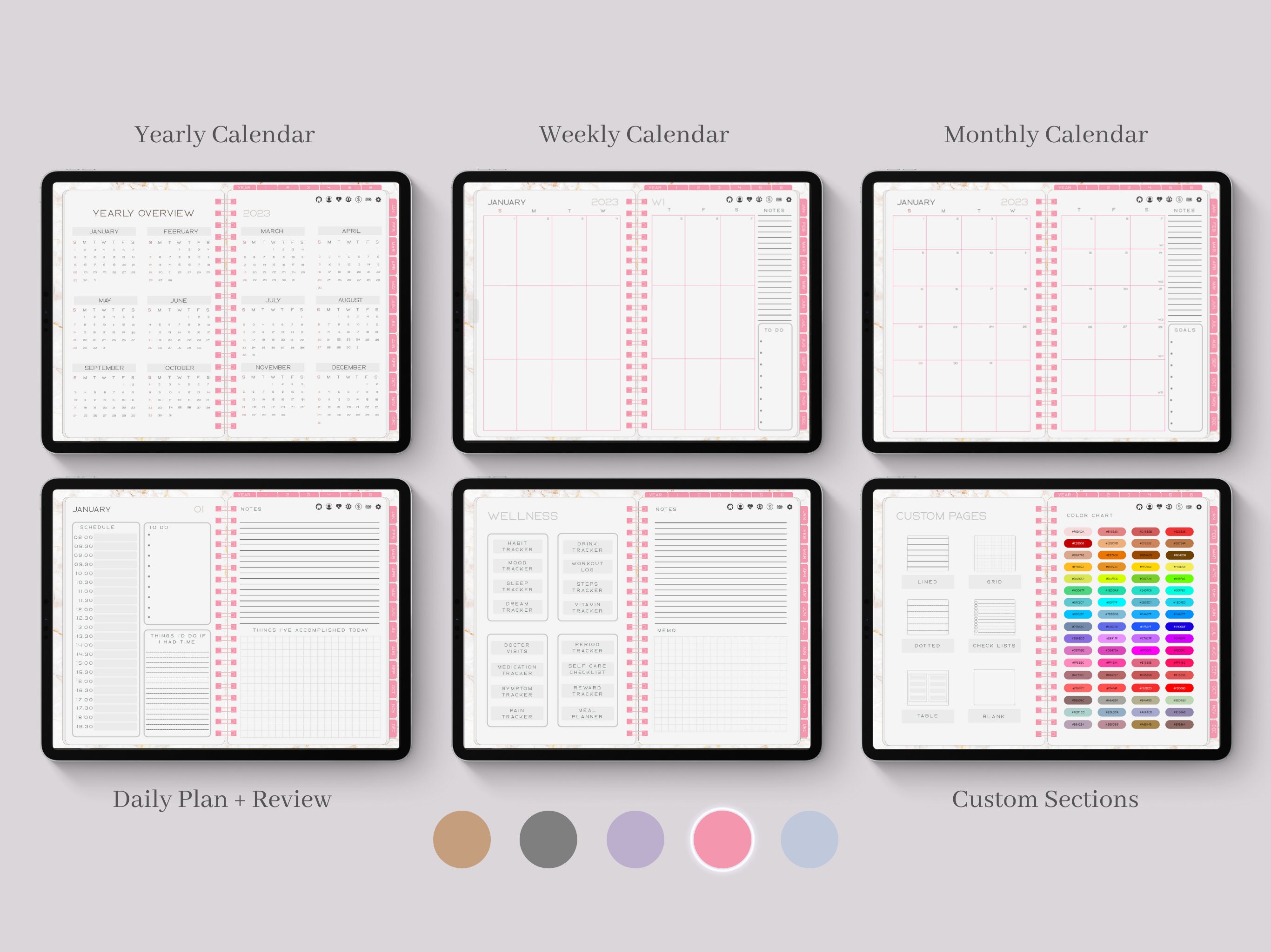 Sun-sat Digital Planner 2023 Everyday Life Planner Goodnotes - Etsy