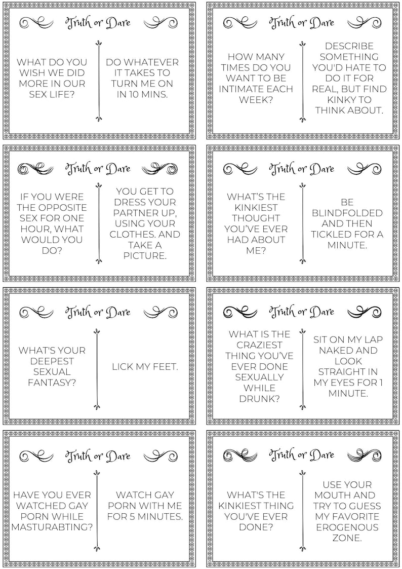160 Kinky Truth or Dare, Adult-themed Couple Card Game, Dirty Edition ...