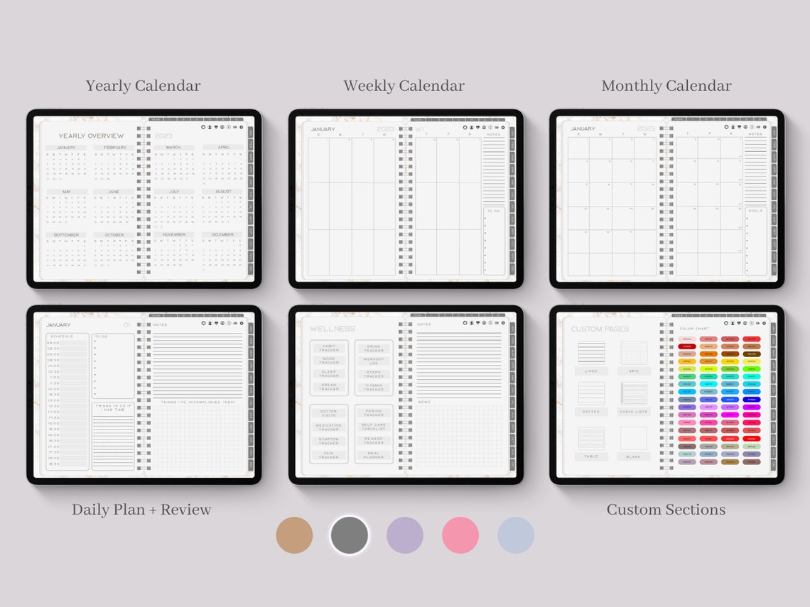 Sun-sat Digital Planner 2023 Everyday Life Planner Goodnotes - Etsy