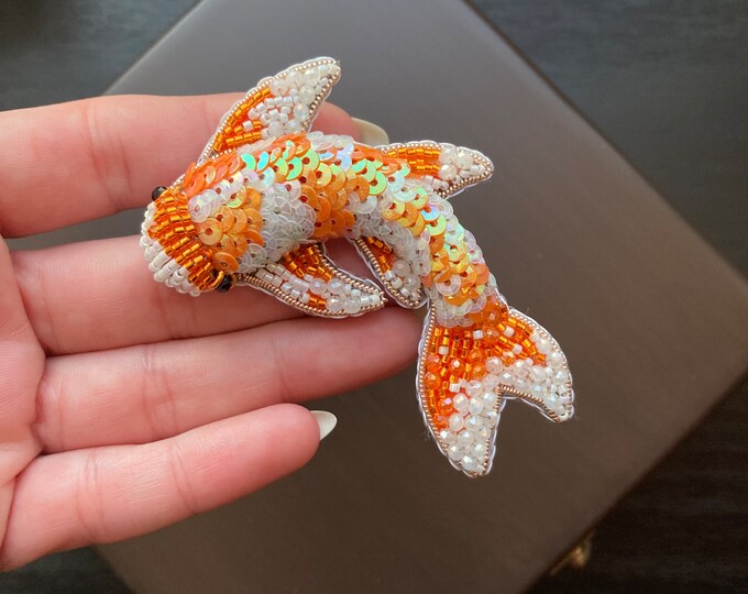 Handmade Koi Fish Brooch,sea Animal Gift Jewelry,craft Fish Pin ...