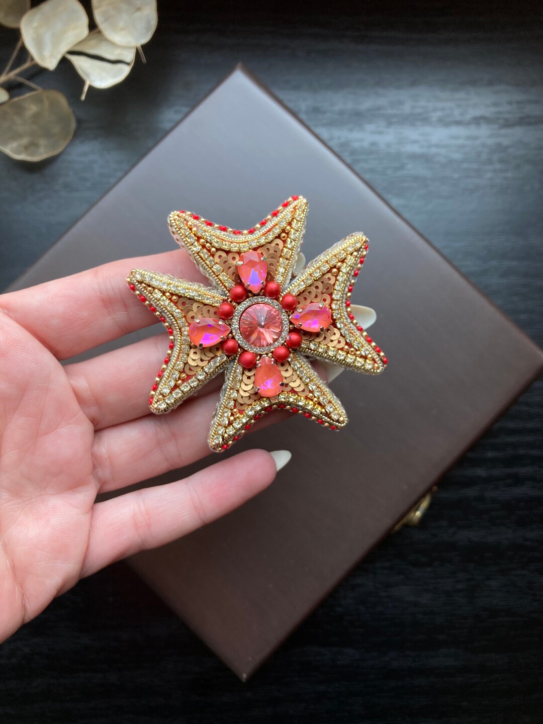 Handmade Locket Brooch,golden Mandala Brooch,embroidered Maltese Pin ...