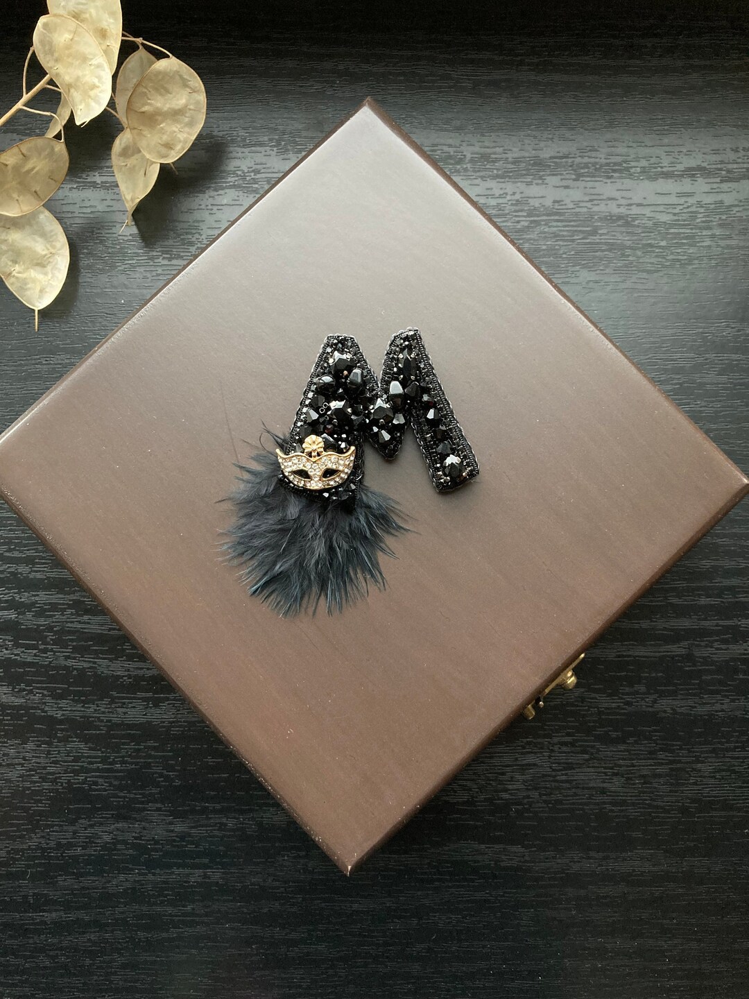 Handmade Letter Brooch,embroidered Letter M,custom Design Brooch,gift ...