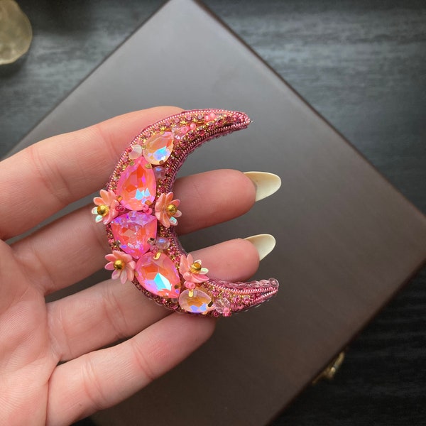 Moon Brooch - Etsy