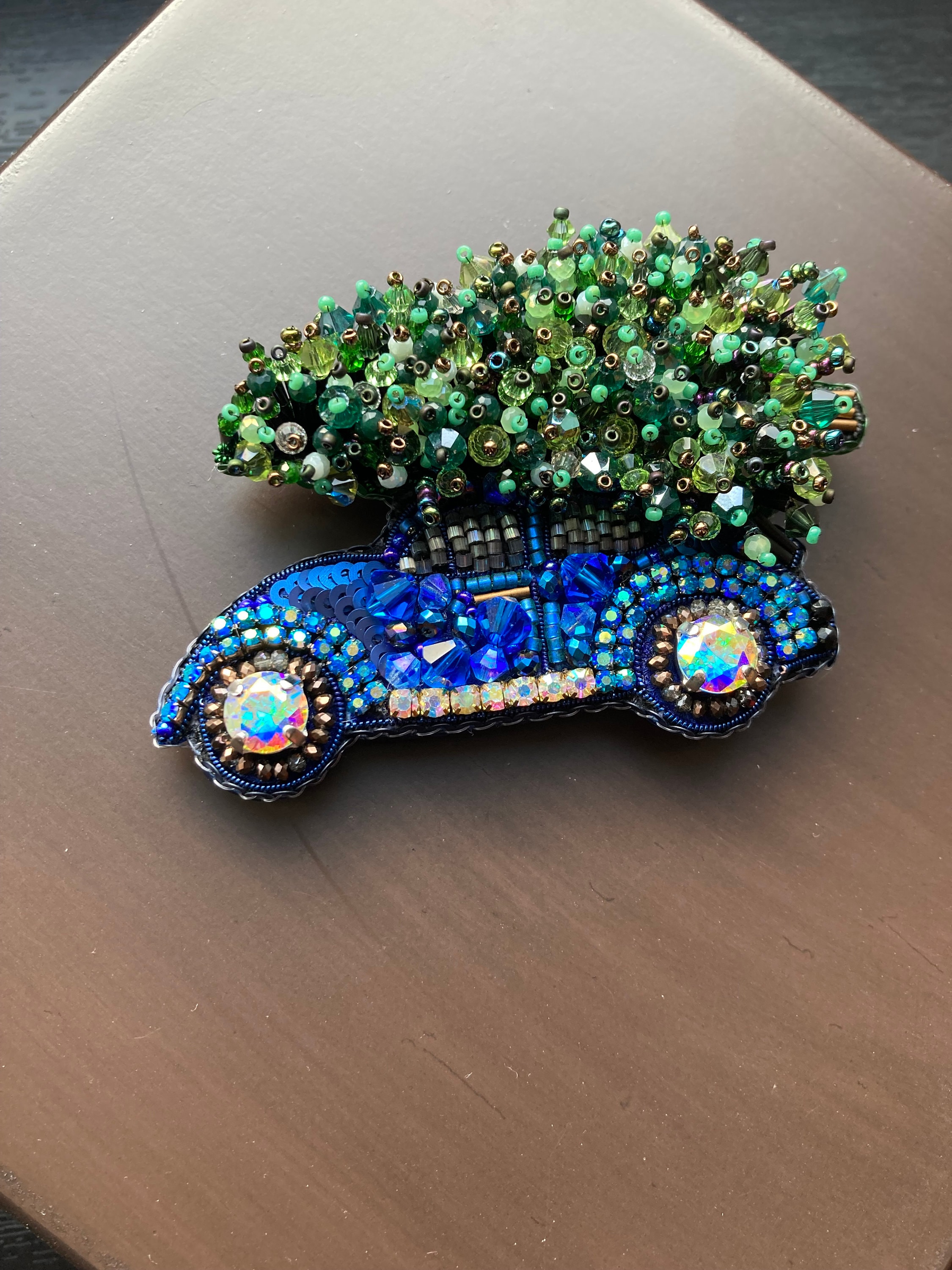 Handmade Car Brooch,embroidered Car Badge,unique Design Car Jewelry ...