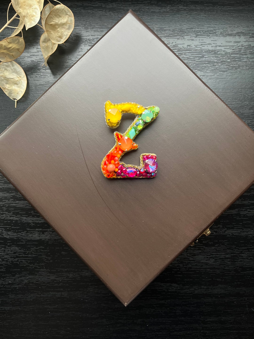 Handmade Letter Brooch,embroidered Letter Z,special Design Brooch Gift ...