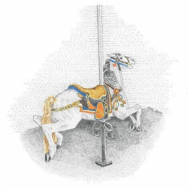 Carousel Horse Art Print - Etsy
