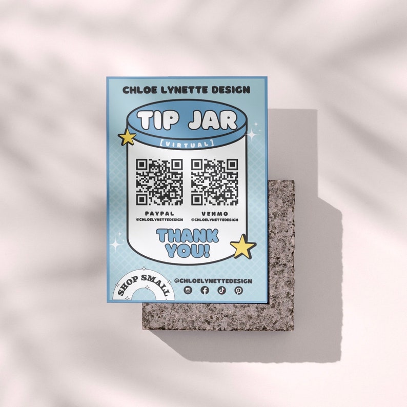Canva Virtual Tip Jar QR Code Business Template | Modern Stylish Fun ...