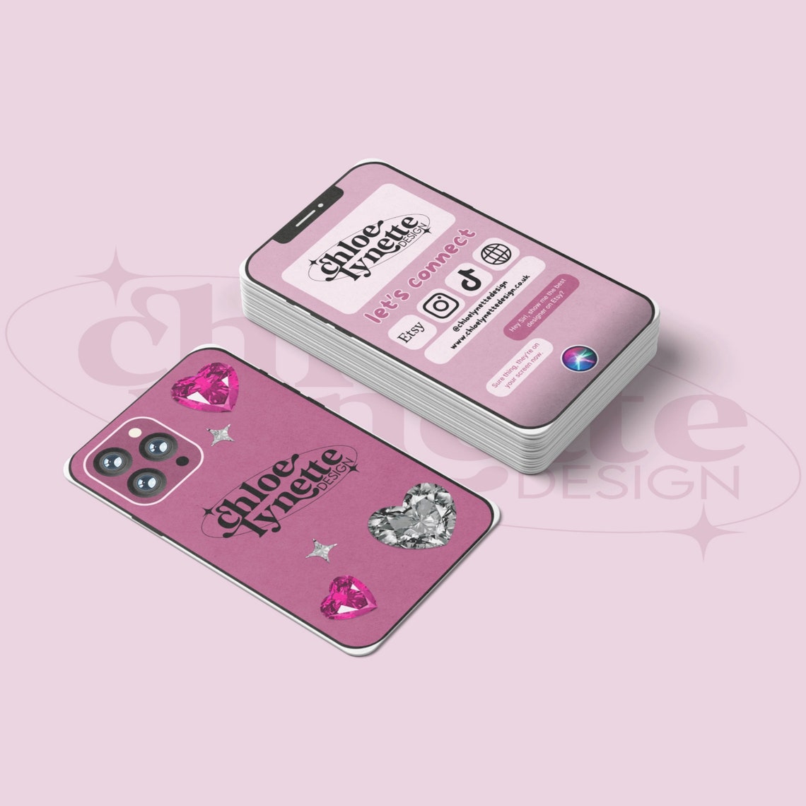 Canva Hey Siri iPhone Mobile Phone Business Card Template | Modern ...