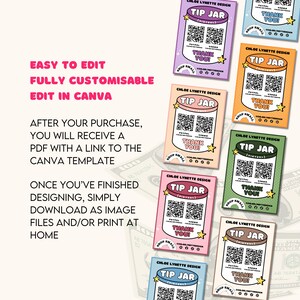 Canva Virtual Tip Jar QR Code Business Template | Modern Stylish Fun ...