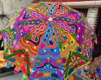 Beautiful Hand Block Printed Umbrella, Indian Handmade Large Big ...