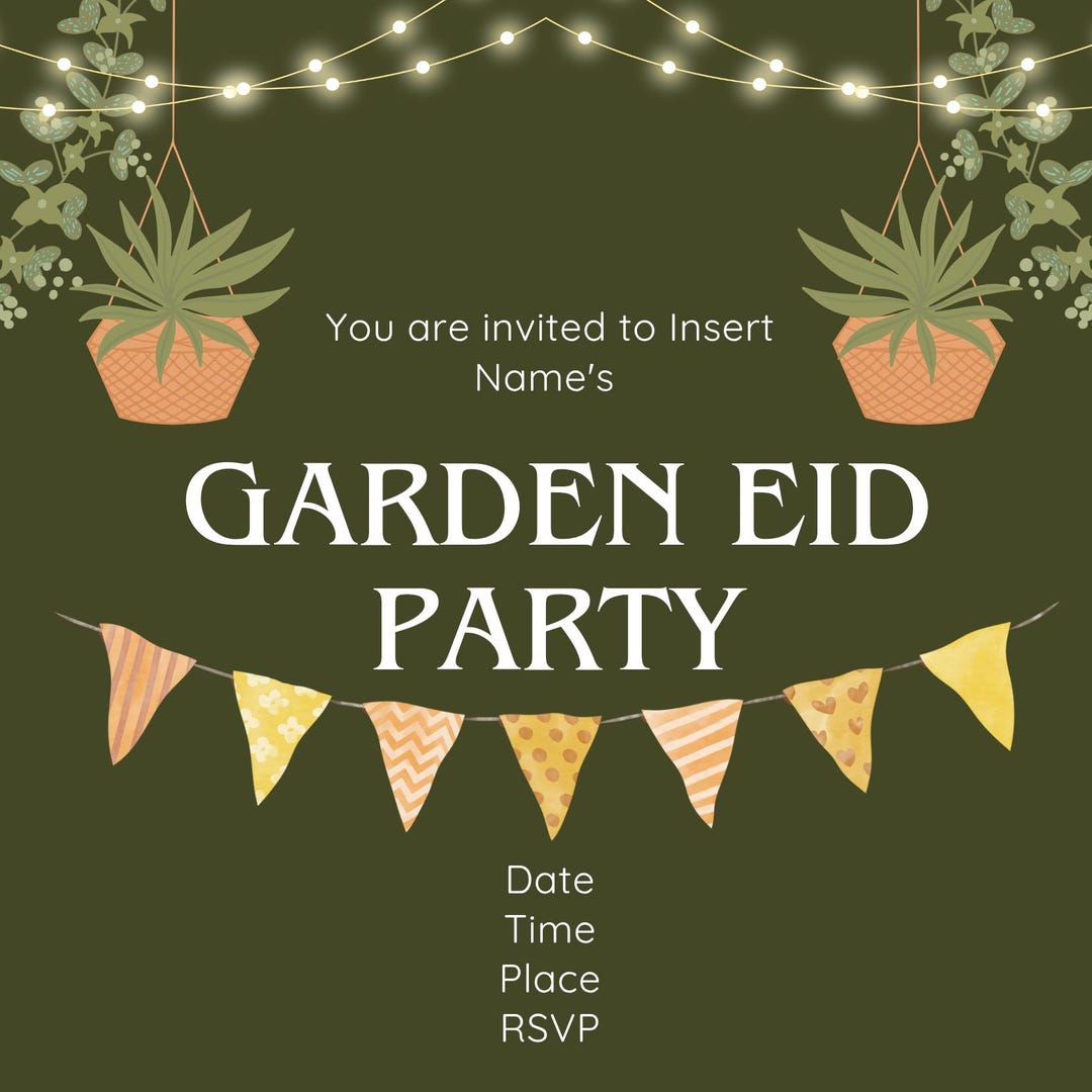 Garden Party Invitation | Party Invitation | Eid Party | Birthday Party ...