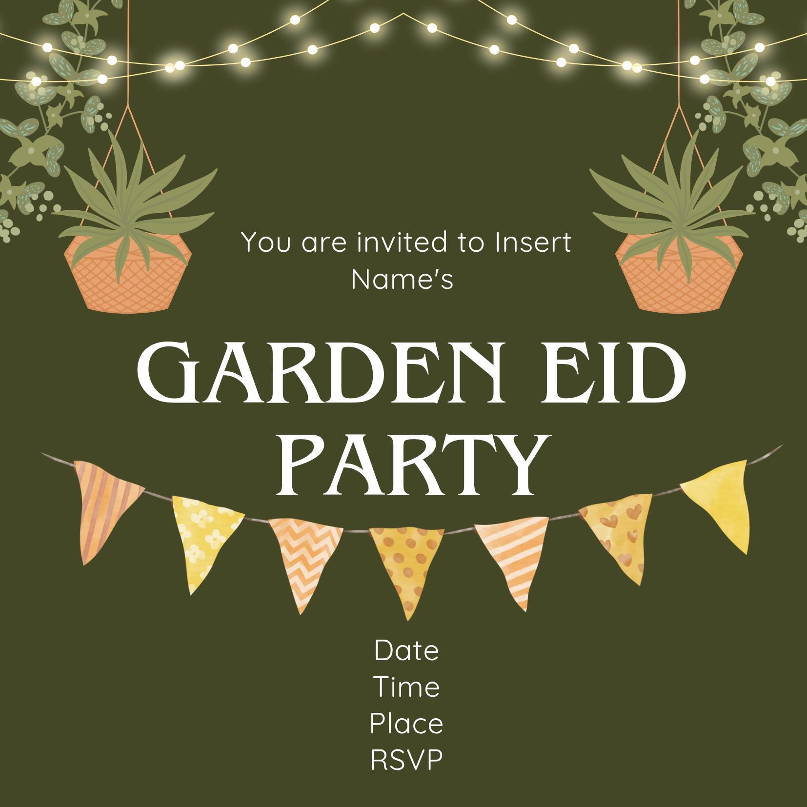 Garden Party Invitation | Party Invitation | Eid Party | Birthday Party ...