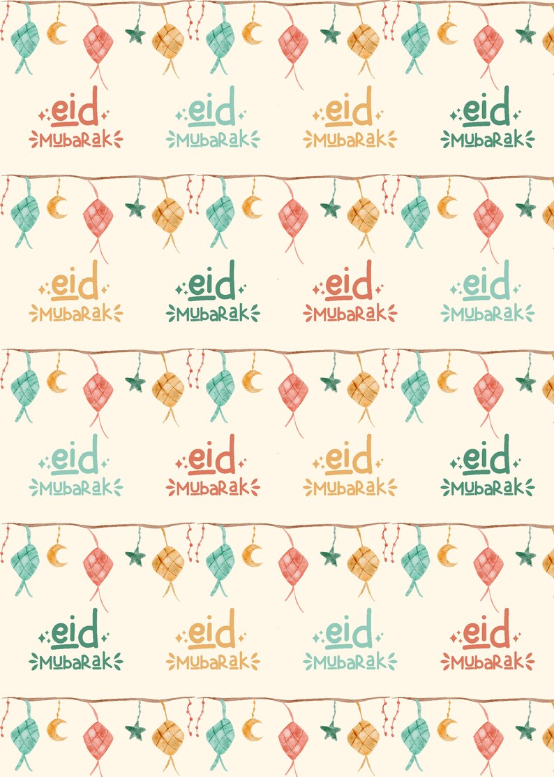 Eid Mubarak Wrapping Paper Sheets Wrapping Paper Eid - Etsy