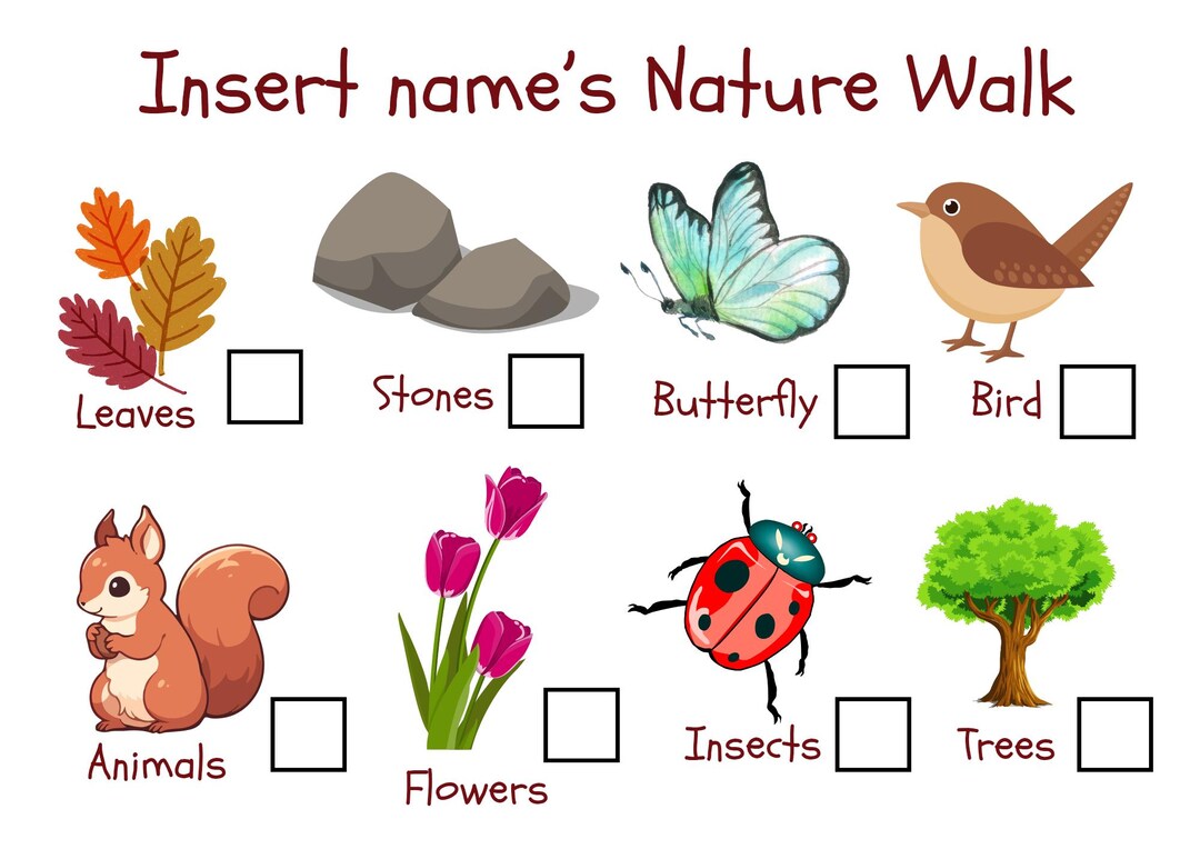 Nature Walk Activity | Checklist | Toddler Nature Walk | Tick List ...