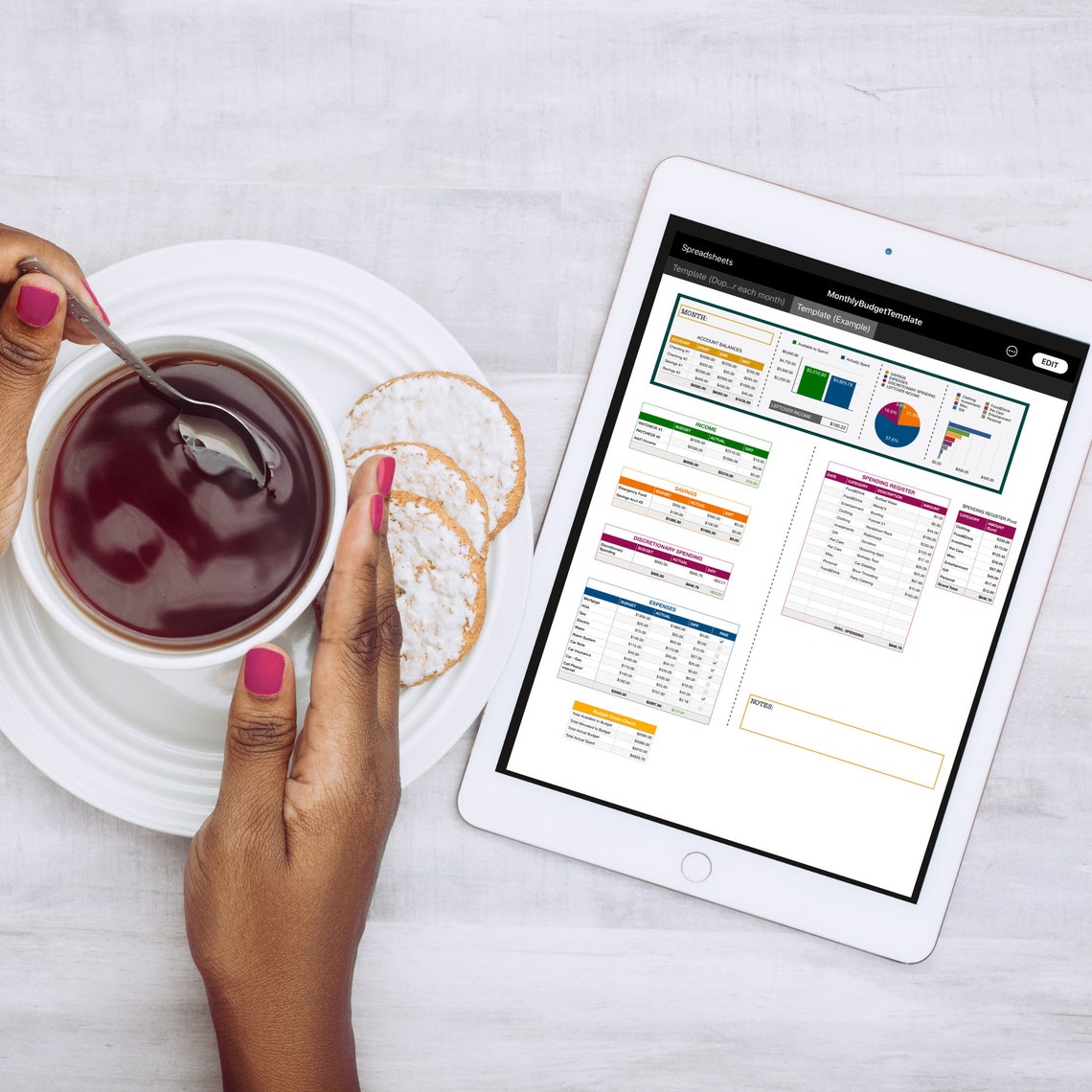Simple Monthly Budget Template in Apple Numbers | Digital & Printable ...