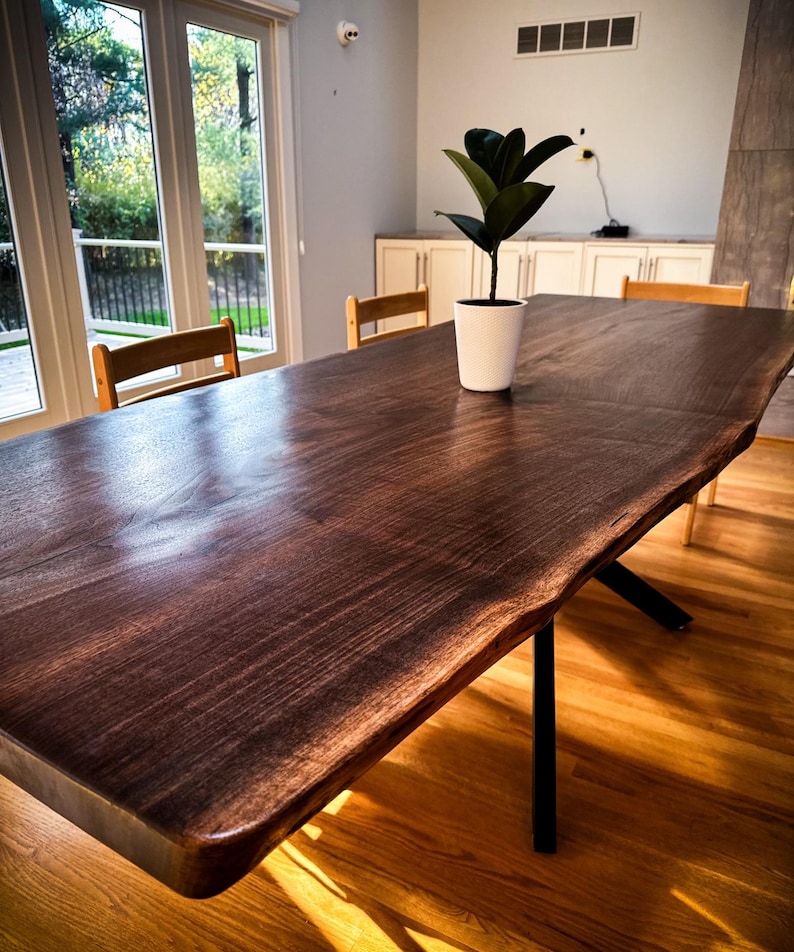 8ft Live Edge Black Walnut Dining Table - Etsy