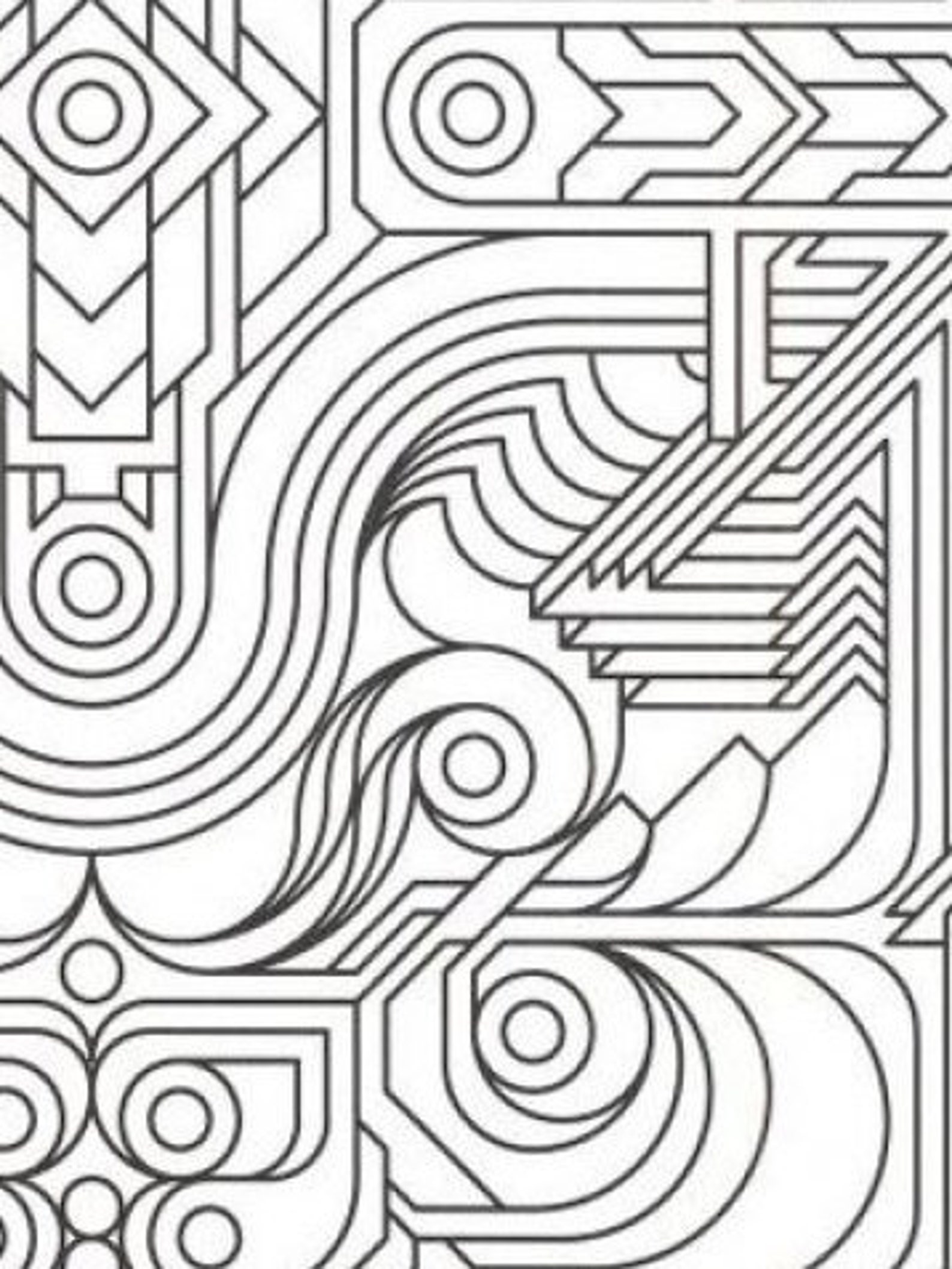 Art Deco Coloring Book Pages Adult Sketch Coloring Page